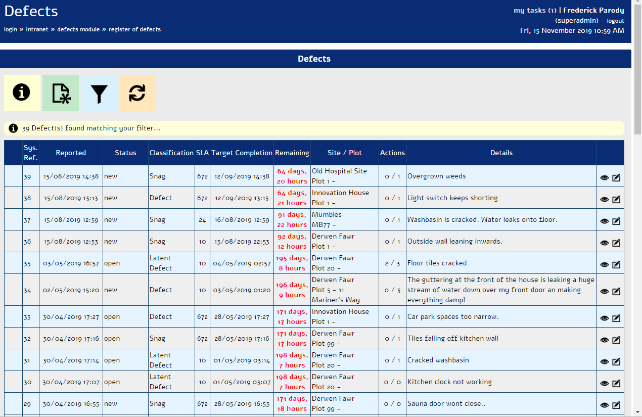 Customer Care & Defects Logging